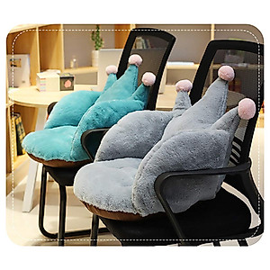 Crown Seat Cushion Soft Warm Comfortable Seat Pad Cushion for Support Waist Backrest Non-Slip Plush Pad Pillow for Home Office Chair Car Seat