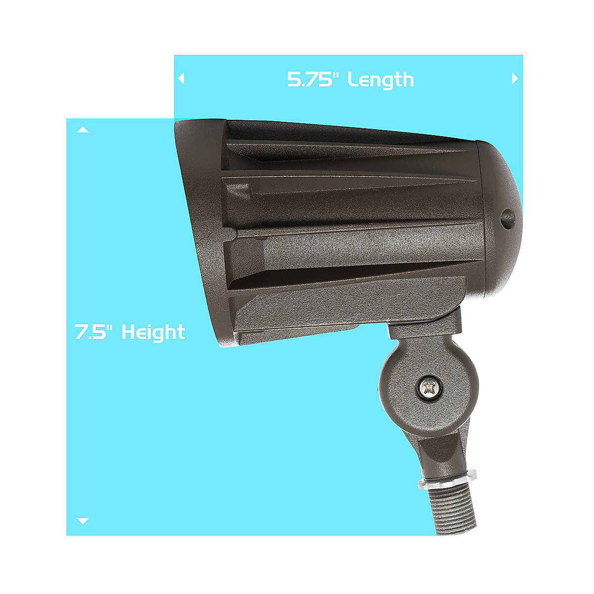 Westgate WG LED 12 Volt Outdoor Landscape Garden Bullet Flood Lights - Path Walkway Lawn Spotlights - Wire/Spike Accessories Included (24W 5000K Cool White Bronze)