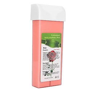 Roll-on Wax Cartridge Body Leg Chest Arm Bikini Armpit Hair Removal Wax Men Women Roller Depilatory Wax for Professional Salons and Home Self Waxing (100g)(Rose)