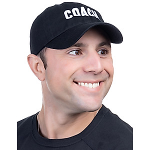 Ann Arbor T-shirt Co. Coach | Coaching Baseball Hat, Men & Women Team Cap - (Black, DadHat)