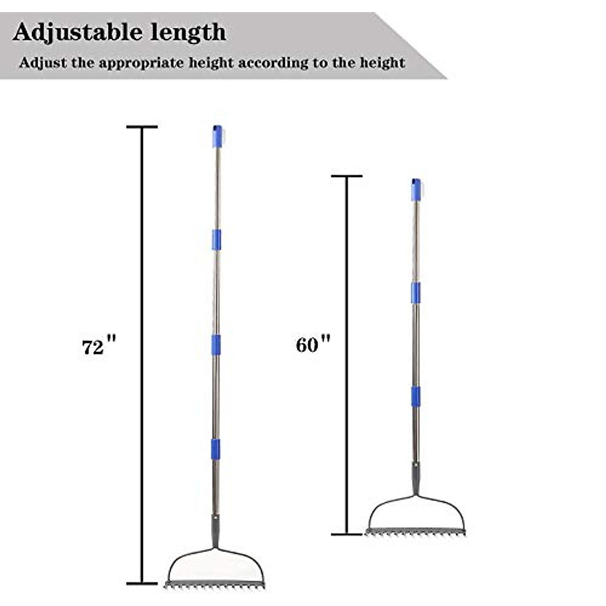 FLY HAWK 5 FT Bow Rake Heavy Duty，for lawns Raker to Gather Fallen Leaves, Weeds，Strong Hold When Working – Rust-Free(5 FT)