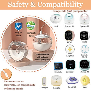 Wearable Milk Collection Cup, Hands Free Milk Collector Cup Compatible with Most Electric Breast Pump, Zomee/Spectra/Medela Breast Pump Collection Parts, Accessories Replacement (24 mm 1Pc)