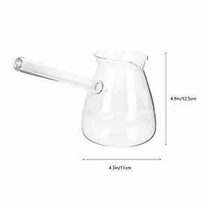 Zerodeko Classics Turkish Coffee Pot Borosilicate Glass Stovetop Tea Maker Jazzva Cezve Briki Heat Resistant Milk Warmer Hot Chocolate Maker 450ml