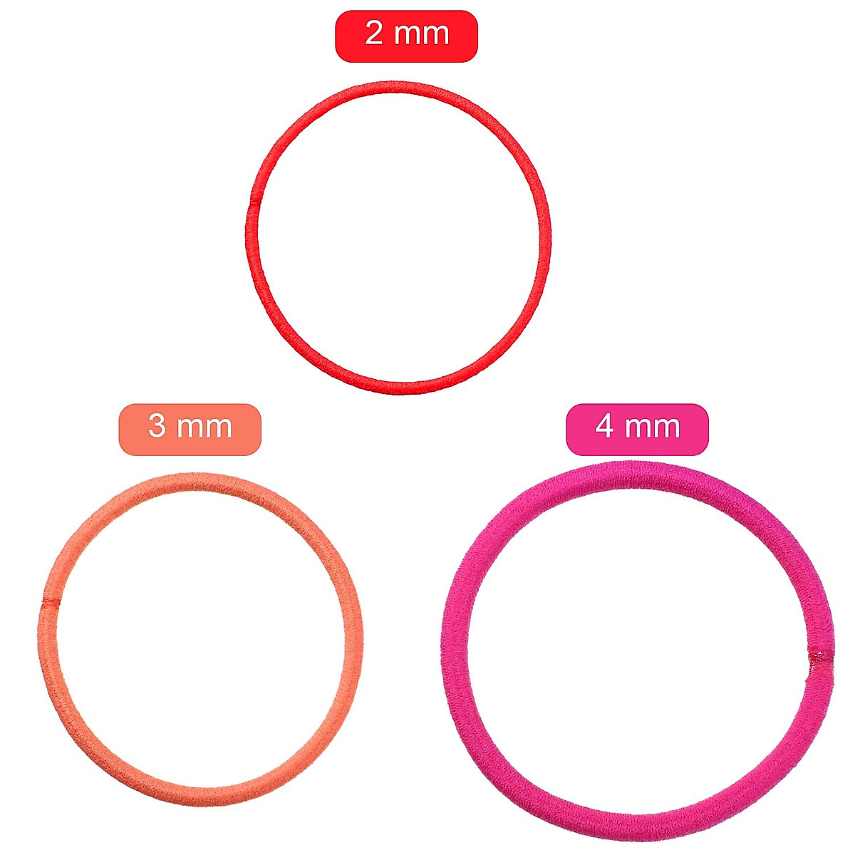 TecUnite 200 Pieces No-metal Hair Elastics Bulk Rubber Bands Hair Ties Ponytail Holders Hair Bands for Women Girls (Multicolor)