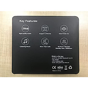 SUNITEC Handsfree Bluetooth for Cell Phone, Bluetooth 5.0 Car Speaker Motion AUTO ON Off Support Siri Voice Assistant Bluetooth Car Kit Receiver Handsfree Speakerphone with Visor Clip - BC980P