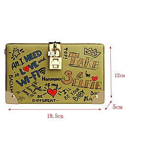 Clutch Purses Crossbody Bag for Women Chic Box Bag Shoulder Handbags for Daily Use Travel Work Prom (Black)