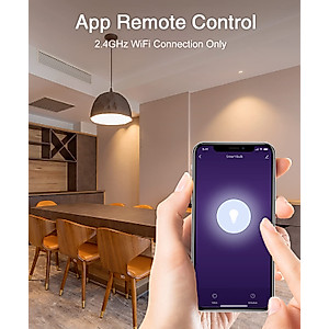 GHome Smart Light Bulbs, E26 A19 LED Bulb Compatible with Alexa & Google Home, App Remote Control, 8W Dimmable 2700K Warm White 800 Lumens, 2.4GHz WiFi, No Hub Required, 6 Pack
