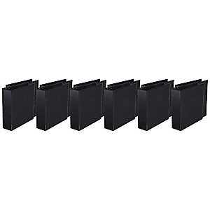 Amazon Basics 3 Inch, 3 Ring Binder, Round Ring, Customizable View Binder, Black, 12-Pack