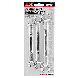 Performance Tool W350M Metric Flare Nut Wrench Set, 3-Piece
