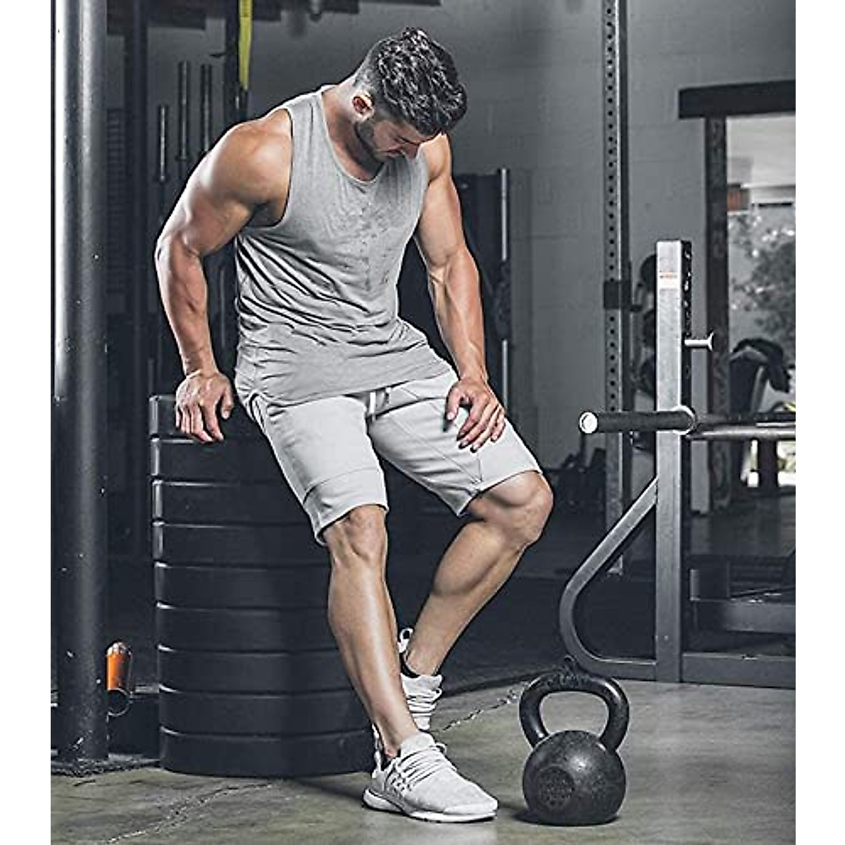 COOFANDY Men's 3 Pack Quick Dry Workout Tank Top Gym Muscle Tee Fitness Bodybuilding Sleeveless T Shirt