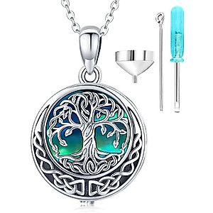 Aniu Cremation Jewelry for Ashes S925 Sterling Silver Urn Necklace Memorial Necklace for Human Ashes of Loved Ones Keepsake Pendant for Men Women