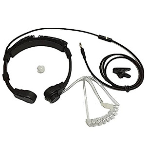 Lsgoodcare 3.5MM Plug Adjustable Throat Mic Anti-Noise Tactical Neckband Vocal Hands-Free in-Ear Military Air Tube Covert Earpiece Headset Compatible for PC Computer PS5 Cellphone Ect 3.5MM Device