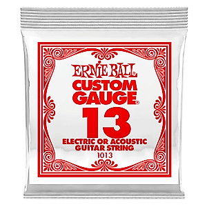 Ernie Ball Nickel Plain Single Guitar String .013 Gauge 6-Pack