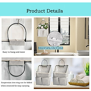 2 Pack Wall Hanging Storage Bag,Wall Hanging Organizer bags with Pockets, Wall Organizer Storage for Dormitory Bathroom Bedroom (Grey-upgraded)…