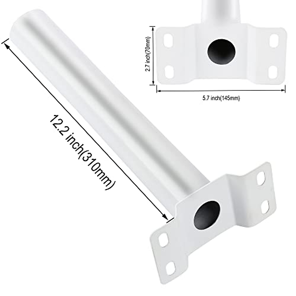 MiDive Street Light Pole, Solar Light Extension Mounting Arm for Outdoor Lighting,Pole Mounting Bracket,Metal Street Lights Bracket Waterproof and Rustproof Used for Barn Lamps,Post Trees,Fence