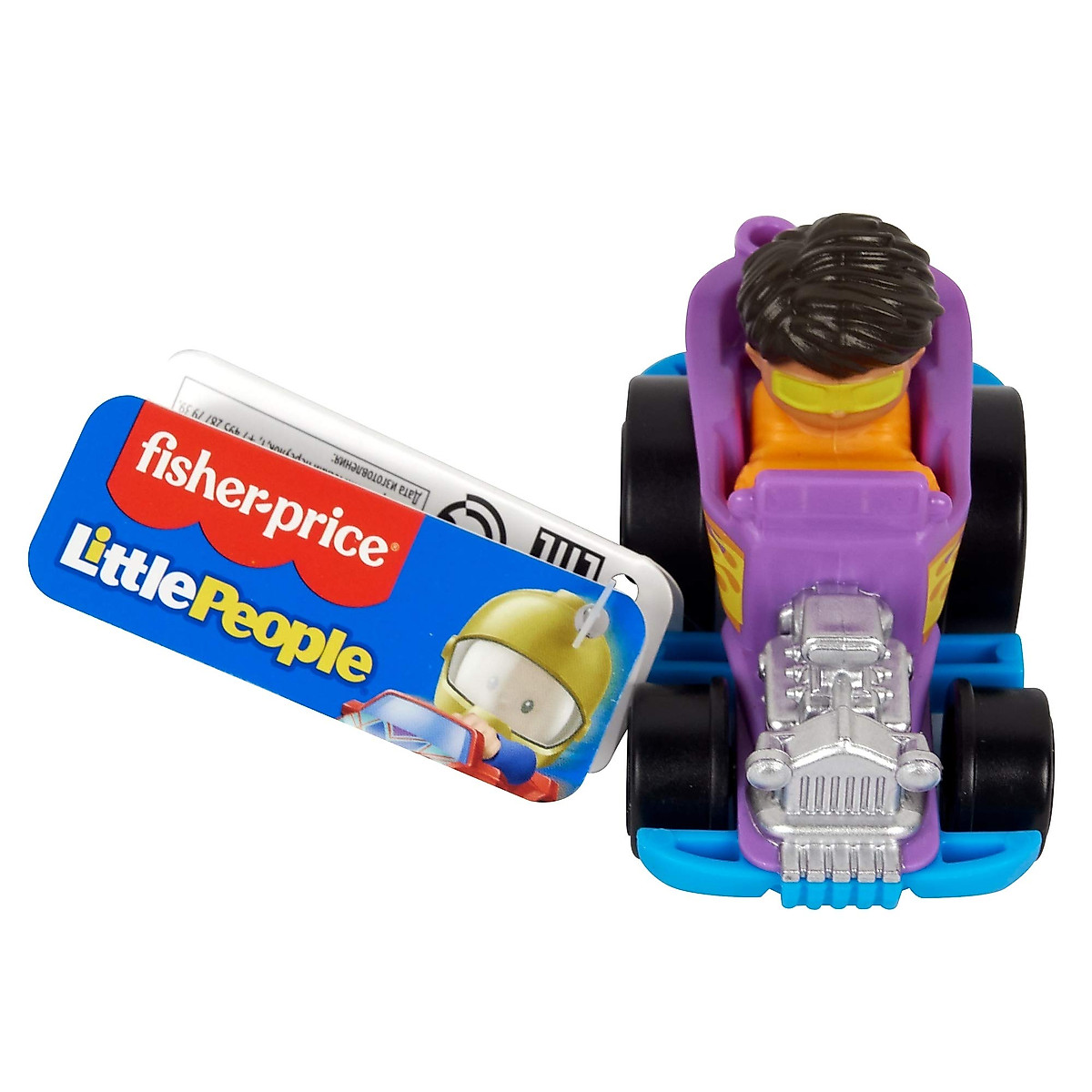 Fisher-Price Little People Wheelies Hot Rod - GMJ23 ~ Purple and Blue Collectible Car
