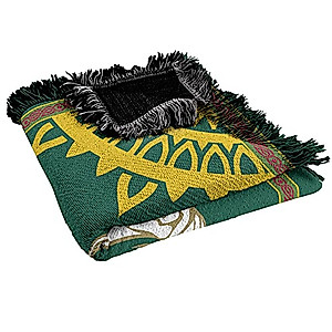 LOGOVISION The Lord of The Rings Blanket, 50"x60" Rohan Banner Woven Tapestry Cotton Blend Fringed Throw Blanket
