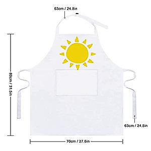 Adjustable Bib Apron with 2 Pockets Garden Sun Chef Kitchen Cooking Aprons for Women Men Restaurant BBQ Painting
