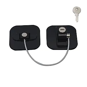 Linlangzhuang Refrigerator Lock, Refrigerator Lock with Key, Freezer Lock with Super Glue and Child Safety Cabinet Lock (Fridge Lock-Black-Balck 1 Pack) (Black, 1pack) (LLZ-BXS)