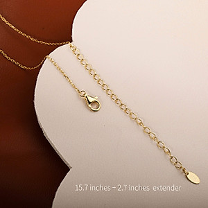 Moon Necklace Dainty Gold Necklaces for Women Sterling Silver Necklace (gold)