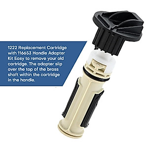 1222 Replacement Cartridge with 116653 Handle Adapter Kit for Moen, Compatible with One Hanlde Posi Temp Faucet