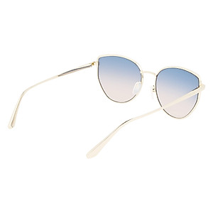 Calvin Klein Women's CK22113S Rectangular Sunglasses, Gold/Sky, One Size