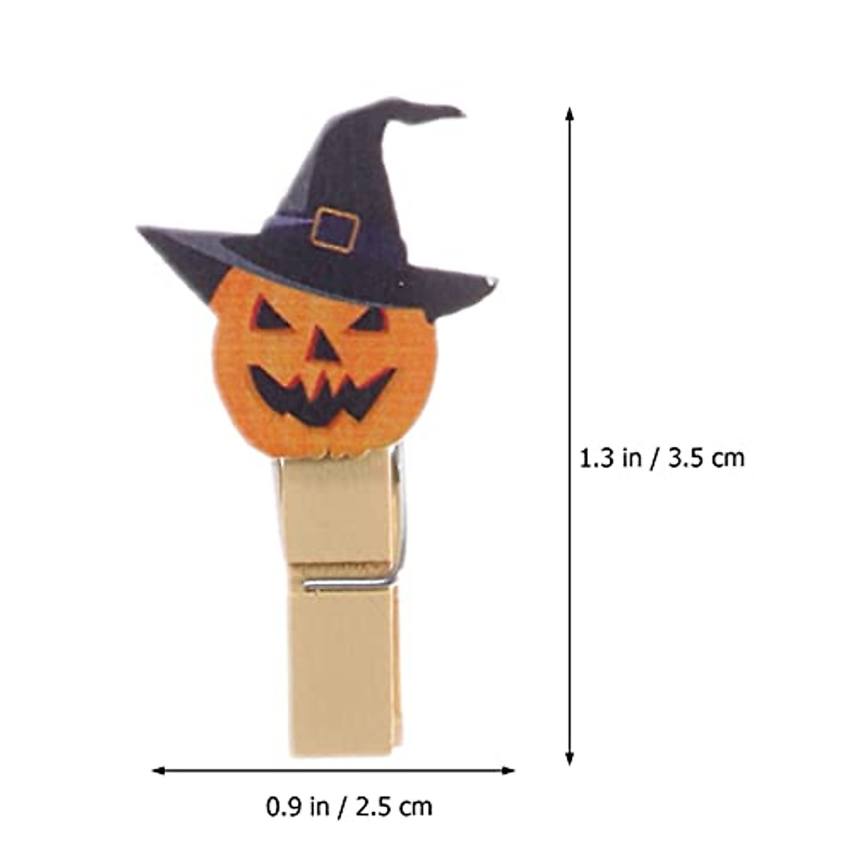 Cabilock 10Pcs Halloween Wooden Cartoon Clothespins Halloween Decorations Mini Pumpkin Head Clothespins Clips Crafts Decor for Party