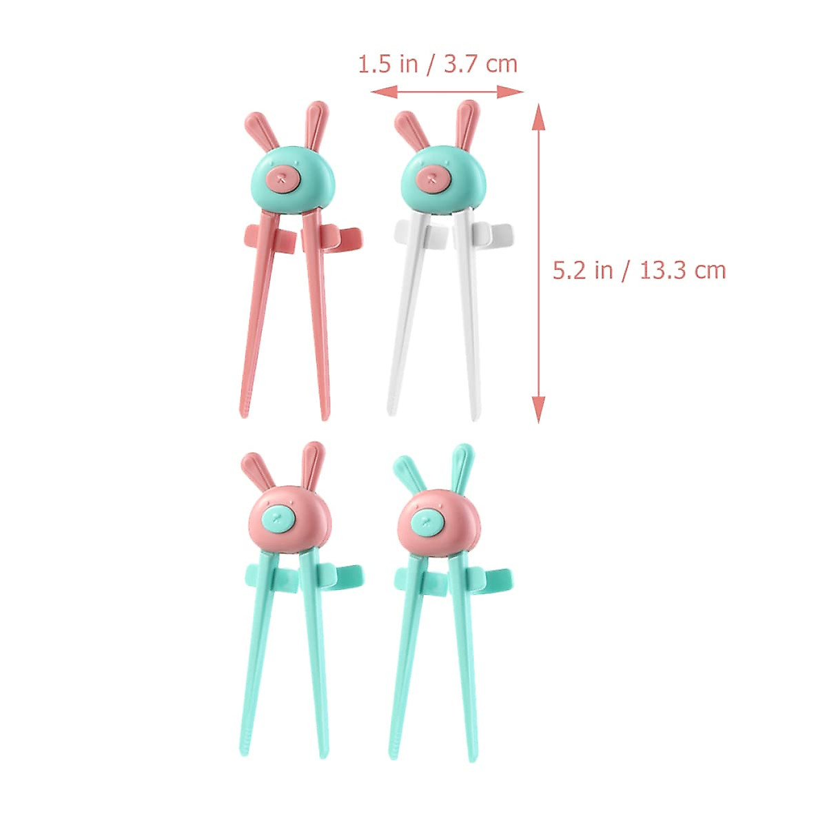 8 pcs Lovely Reusable Plastic Sleeves Learning Snack Chopsticks, Auxiliary Rabbit Conters Cartoon Gifts Gamers Snacks Random Tongs Gamer Clips Slip Phones Clips, Eating