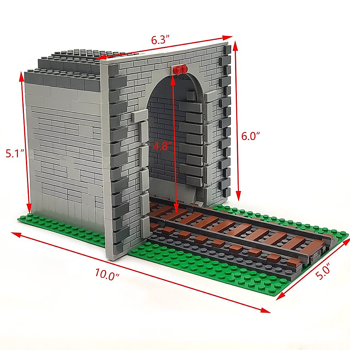 dspitwod Train Tunnel Building Toy for Classic Electric City Passenger Express Train Tracks Toys Accessories Railroad Construction Building Block Compatible with Major Brand (Train Tunnel)