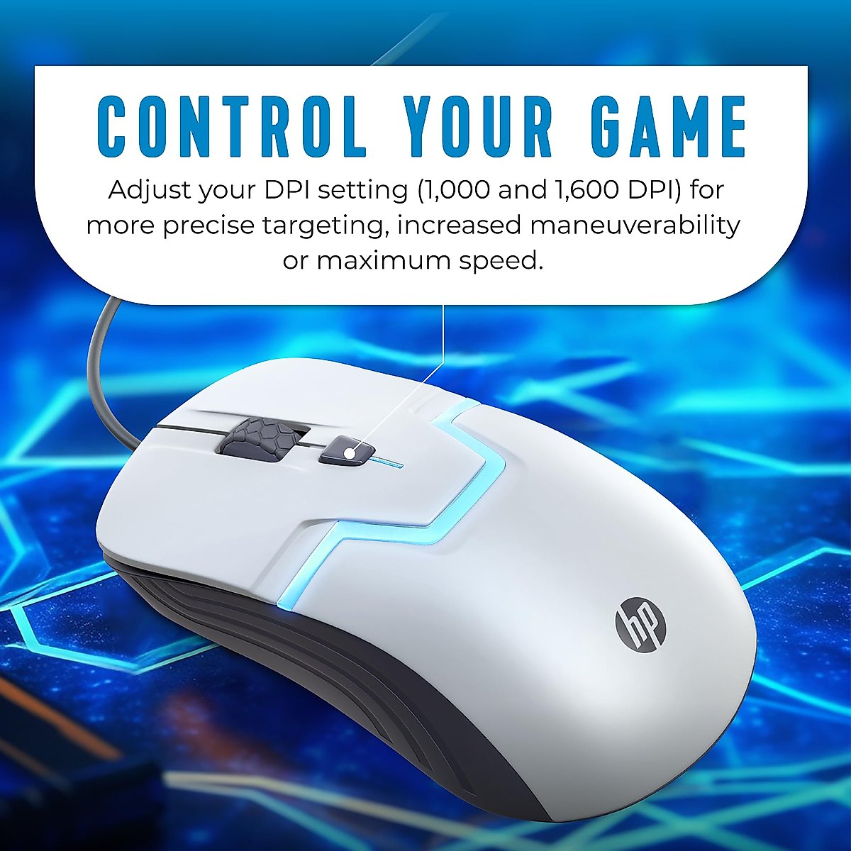HP Wired Gaming Mouse, PC Gaming Mice, High Performance Mouse Gamer with Optical Sensor, 3 Buttons, 7 Color LED for Computer Notebook Laptop Office Home