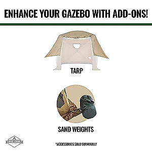 Hike Crew 6.5’ x 6.5’ Enclosed Waterproof Pop-Up Gazebo Tent | 4-Sided Outdoor Canopy Shelter w/Built-In Floor, Screened Roof & Cover, Built-In Awning, Stakes, Ropes & Carry Bag | UV Resistant SPF 50+