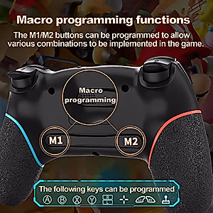 PSKONTORORA Switch Controller for Nin-tendo Switch/Switch Lite/Switch Oled, Switch Pro Controller with Programming Back Buttons Turbo Motion Vibration Screenshot【Upgraded】