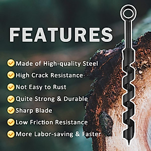 Bushcraft Survival 1” x 12” Scotch Eye Hand Wood Auger Drill Bit for Bushcraft Backpack and Camping - Perfect Addition Tool to Survival and Camping Gear Packs