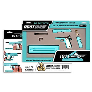 GoatGuns Miniature 1911 Historical Model Tiffany Blue | 1:2.5 Scale Diecast Metal Build Kit