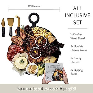 10 Piece Cheese and Charcuterie Board Set, Black, Host at Home by The Bamboo Abode, Cheese Tray with Charcuterie Accessories, Kitchen Gifts, House Warming Gift New Home