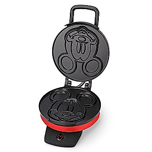 Disney DCM-12 Mickey Mouse Waffle Maker, Red 6 Inch