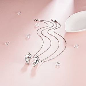 KINGSIN Best Friend Necklace BFF Matching Friendship Sister Necklaces for 2 Best Friend Friendship Jewelry Gifts for 2 Teen Girls Women Sisters Birthday