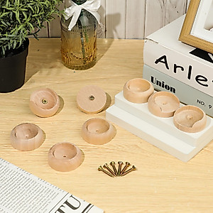 Wooden Closet Pole Socket, 4 Pack Closet Rod Holders Heavy Duty Closet Rod Support, 1-3/8" Pole Hanging Support U-Shaped Rod Brackets with Screws for Bedroom Wardrobe Bathroom Curtain Clothing Store