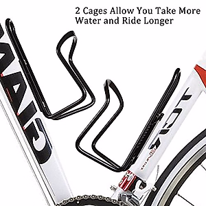 Water Bottle Cage - Lightweight Alloy Aluminum Water Bottle Holder for Bike - 2 Pack Bicycle Water Bottle Holder Brackets – Water Bottle Mount for MTB Bike, Road Bike - Easy to Install
