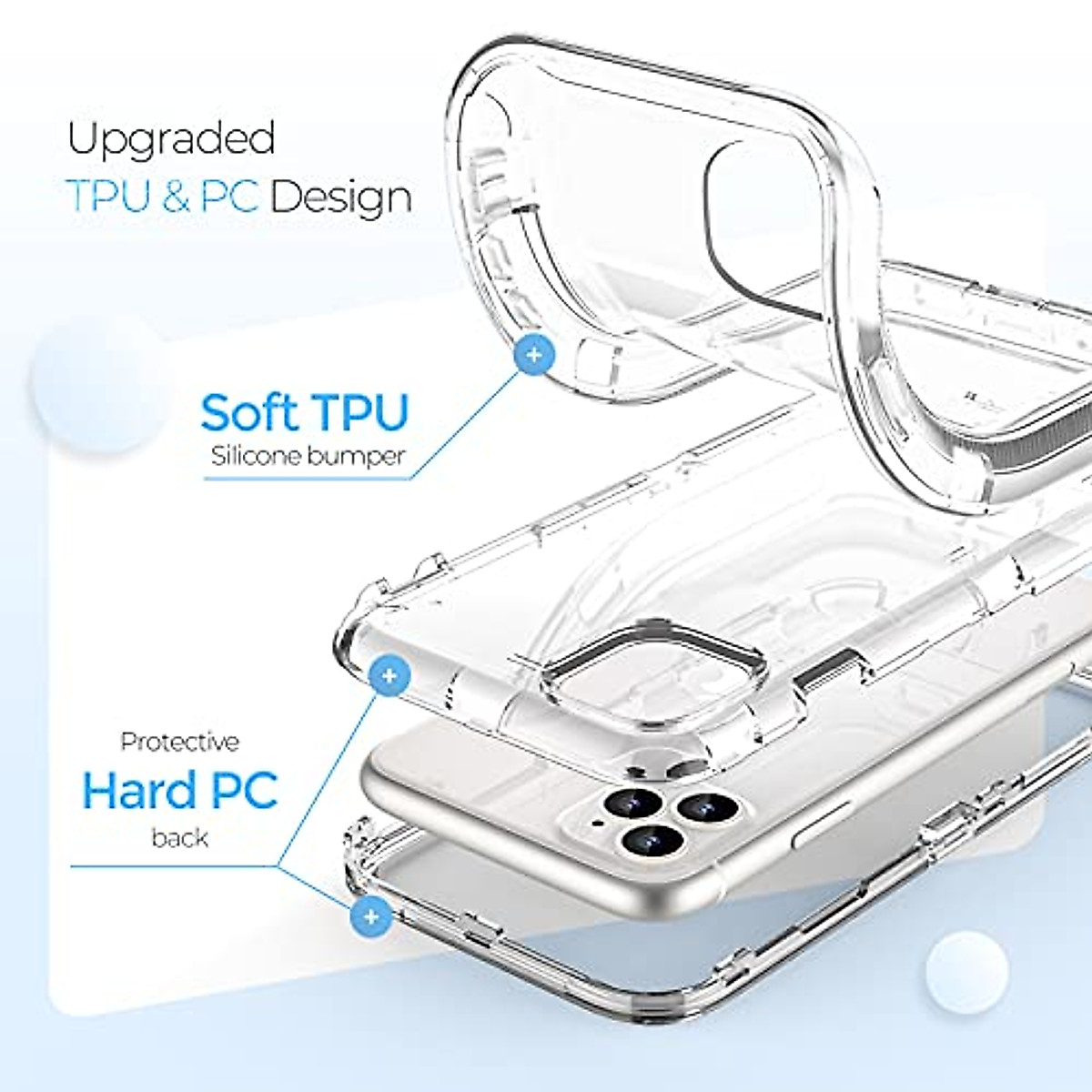 ORIbox Case Compatible with iPhone 13 Pro Max and 12 Pro Max, Heavy Duty Shockproof Anti-Fall Clear case