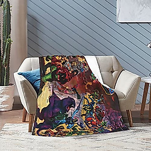 Pobecan He-Man and The Masters Anime of The Universe Blanket Throw Blankets Ultra Soft Flannel Lightweight Throws for Couch, Bed,All Seasons Use 80"x60"