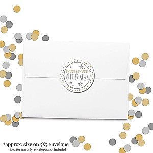 Twinkle Twinkle Little Star Gender Neutral Baby Sprinkle Baby Shower Thank You Sticker Labels, 40 2" Party Circle Stickers by AmandaCreation, Great for Party Favors, Envelope Seals & Goodie Bags