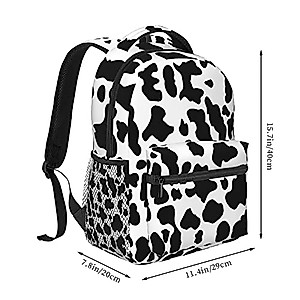 Gelxicu Cute Cow Print Backpack for Teen Girls Boys Cow Print Backpack Travel Bookbag Laptop Casual Daypack