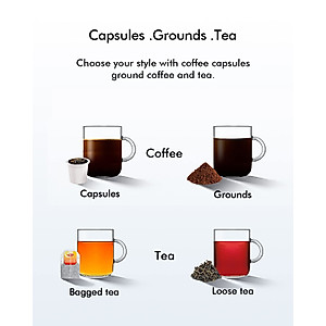 SIFENE 3-in-1 Single Serve Coffee Maker for K-pods, Ground Coffee, and Loose Leaf Tea, Custom Temperature and Strength Control, Quick Brew with Large 50 oz Reservoir