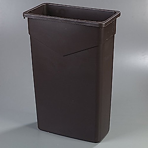 Carlisle FoodService Products 34202369 TrimLine Rectangle Waste Container Trash Can Only, 23 Gallon, Dark Brown