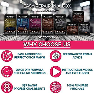 COCONIX Black Leather and Vinyl Repair Kit Leather Recoloring Balm Pure Black