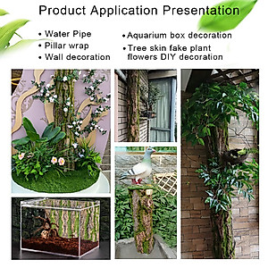 PINVNBY Cork Terrarium Background,Reptile Bark Backdrop Wall Decor and Artificial Moss for Gecko,Lizard,Tortoise,Chameleon (2 Pack)