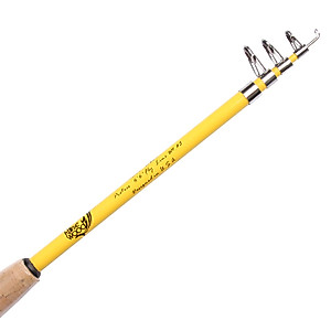 Rosewood Telescopic Spinning Rod,Travel Pack Fly Fishing Rods,#3 Feature Durable Fiberglass Blank,1 Piece (Yellow, 6-Feet 6-Inch) Comfortable EVA/Cork Handle,Accessories (EVA Handle)