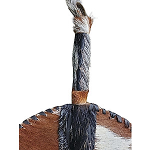 African Round Leather Fan Handmade/Igbo Amaka Hand Fan/Authentic Nigerian Animal Skin Fan/Wedding fan.