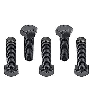MroMax M12 Left Hand Hex Bolt M12-1.75 x 40mm Hex Head Screw Bolts Carbon Steel Fully Threaded Metric Hex Bolts Grade 12.9 Black 5Pcs